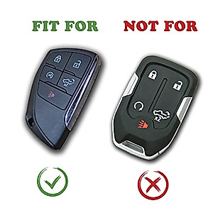 TANDRIVE Key Fob Cover for 2022 2023 Chevy Silverado 1500 GMC Sierra 1500, Silicone, 2-Pack, Black