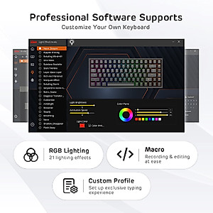 RK ROYAL KLUDGE RK84 Pro RGB 75% Triple Mode BT5.0/2.4G/USB-C Hot Swappable Mechanical Keyboard, 84 Keys Wireless Gaming Keyboard with Aluminum Frame, Clicky Blue Switch