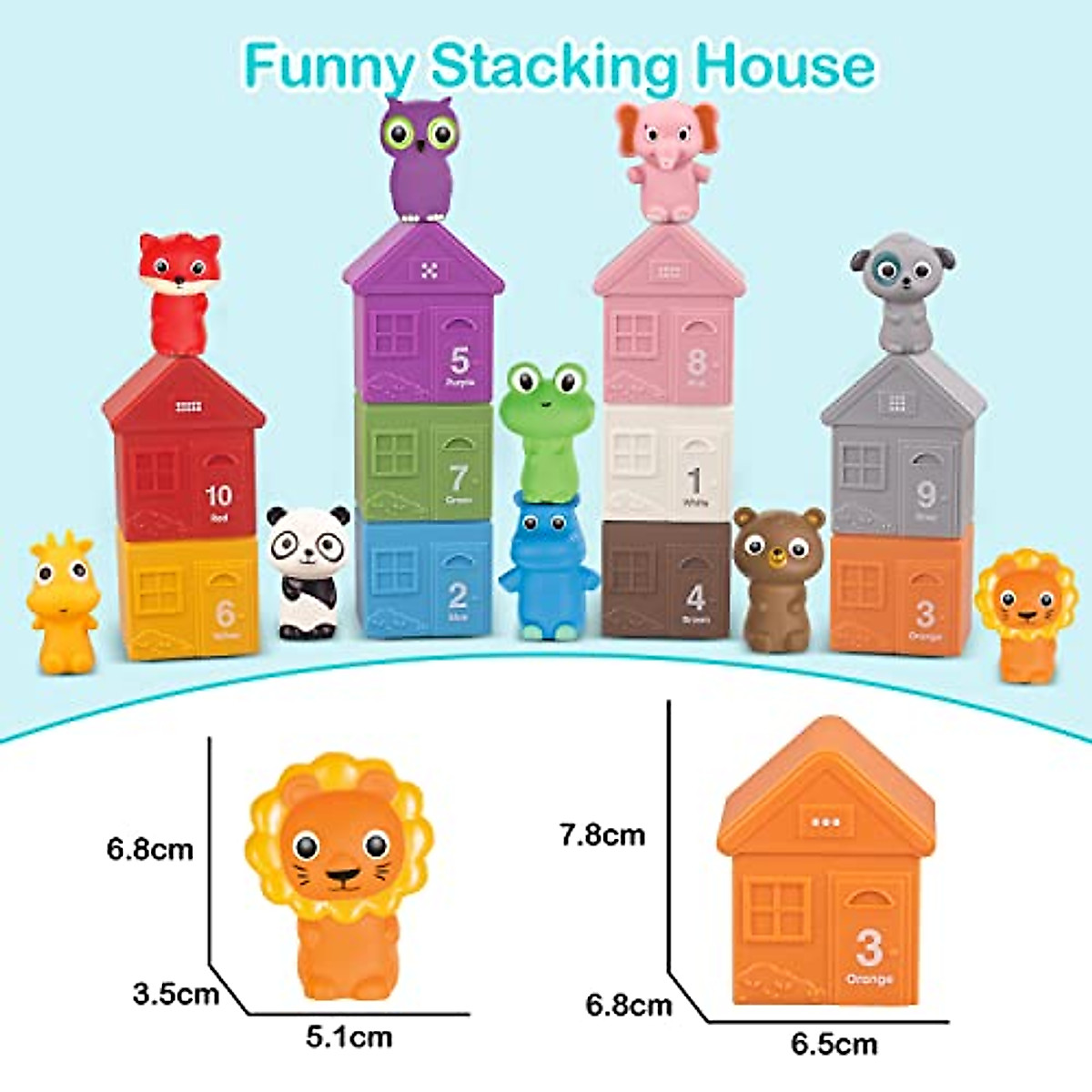 20 Pcs Farm Animals Toys for Toddlers 1-3 3-5 Kids Toys, Toddler Toys Ages 2-4 with Animal Finger Puppets and Barn Counting, Matching, Sorting & Stacking Toys, Birthday Gifts for Boys Girls