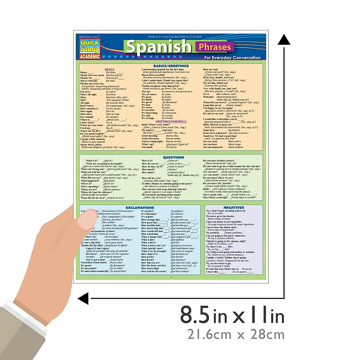 Spanish Phrases (English and Spanish Edition) QuickStudy Laminated Reference Guide (QuickStudy Academic)