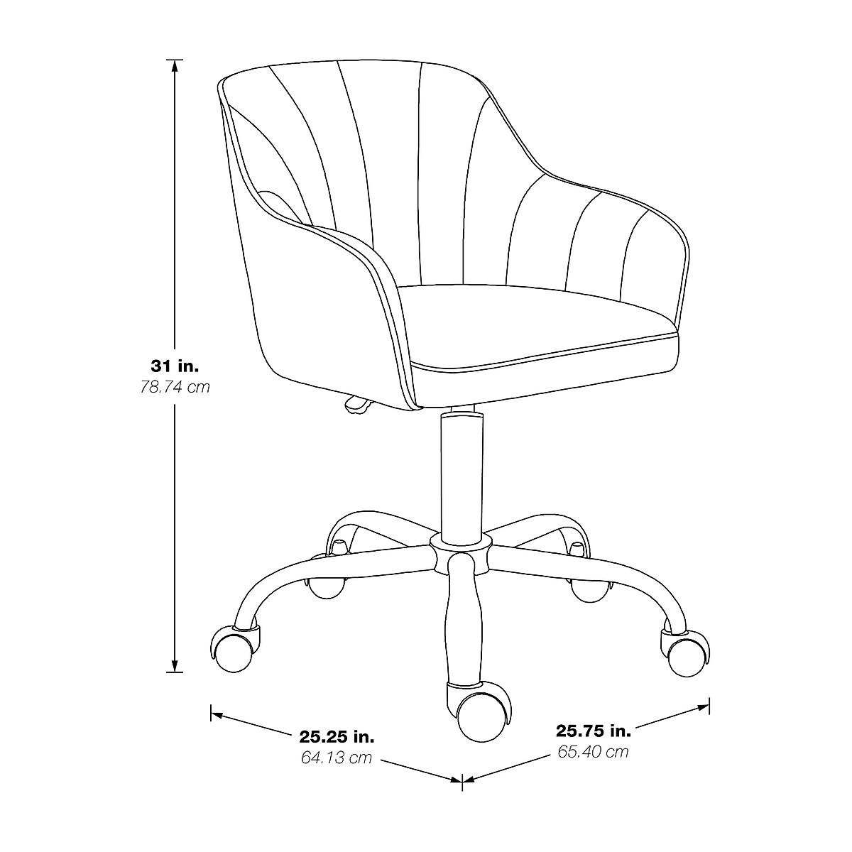 OSP Home Furnishings Versailles Office Chair in Smoke Velvet Fabric with Chrome Base
