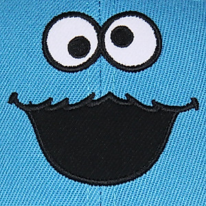 Sesame Street Cookie Monster Mens' Snapback Hat Adult Precurve Adjustable Cap | Perfect for Everyday Wear Blue