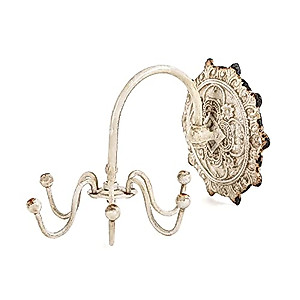 NIKKY HOME Wall Mounted Hooks Jewelry Organizer Rustic Hanging Vintage Decorative Shabby Chic Jewelry Storage Display Hanger for Necklace, Earrings, Rings, Belt, Hat, Gift for Women Girl Lady, White