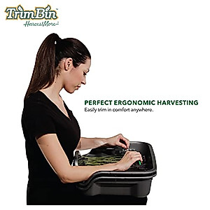 Harvest More Trim Bin Portable 2 Piece Workstation Container with 150 Micron Stainless Steel Sifter Screen, Trim Tray, and Static Brush
