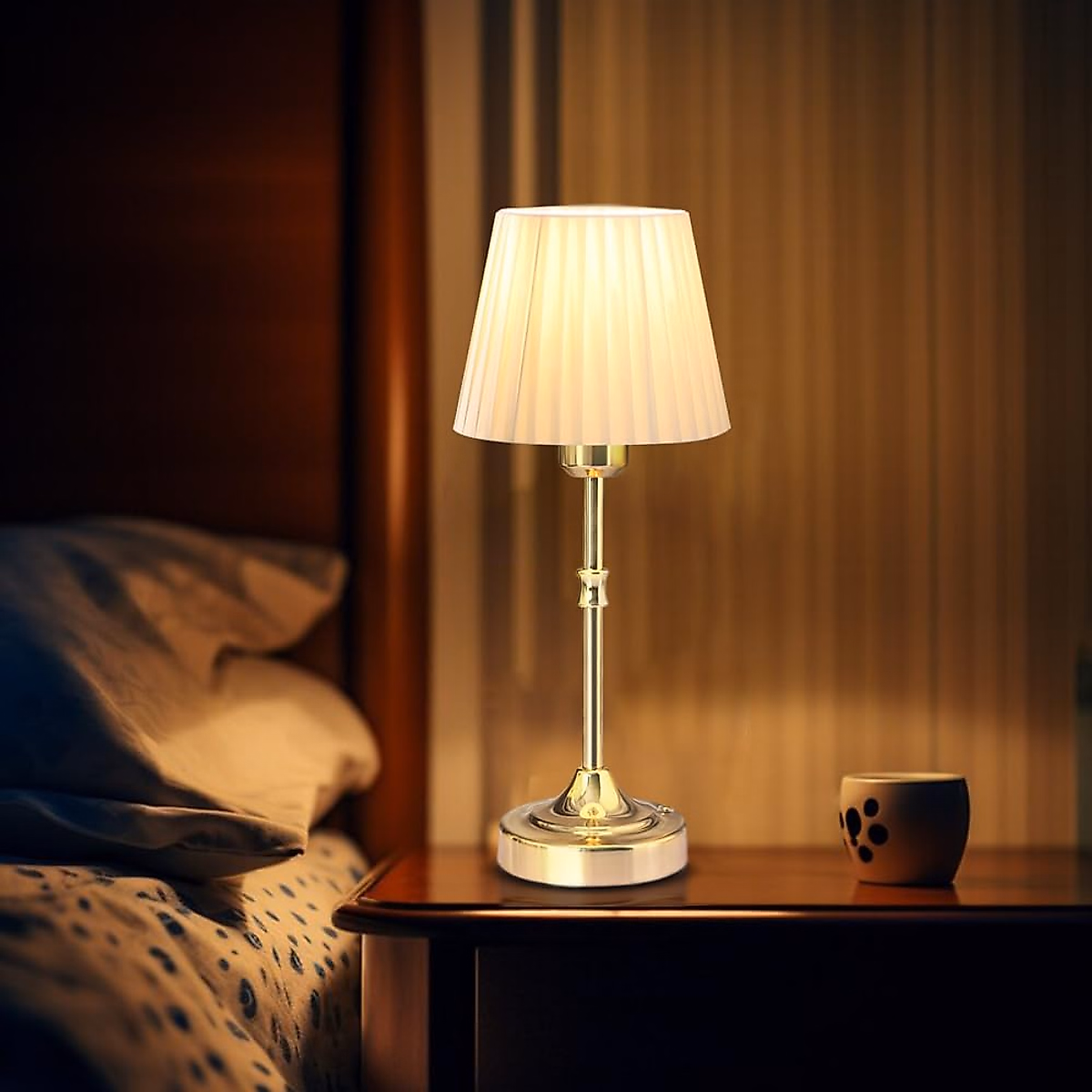 Leroxo Portable Metal LED Lamp, Cordless Metal Lamp, Touch Control Charging Lamp3-Levels Brightness Rechargeable Bedside Lamp,Laser,LED lamp