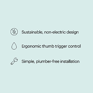 Brondell PS-91W PureSpa Essential Handheld Bidet Sprayer for Toilets, Includes Spiral Metal Hose and Holster, Ambient Temperature, White