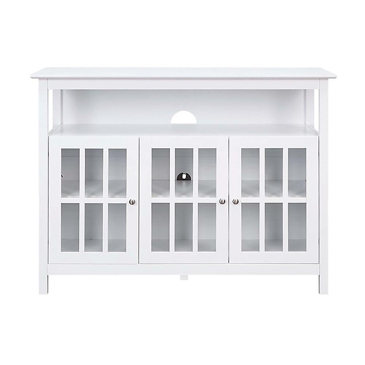 Convenience Concepts Big Sur Deluxe TV Stand with Storage Cabinets and Shelf for TVs up to 55 Inches, White