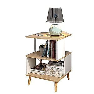 HIGOH Bedside Table Simple Living Room, Modern Bedside Table Shape, Cosmetic Bedside Table