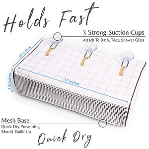 Large Bath Toy Storage with A Quick Dry Mesh Base. Sturdy Bath Toy Holder with 3 Strong Suction Cups. The Bath Toy Organizer Keeps Your Bathroom Tidy. Bathtub Toy Holder (Golden Check)