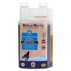 Hilton Herbs Calm and Collected Gold Liquid Herbal Supplement for Nervous/Agitated Horses, 2.1pt Bottle