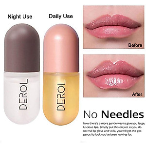 Lip Plumper Set, Day and Night Lip Plumper Gloss/Plumping Lip Balm/Lip Cosmetics Lip Mask for All Day