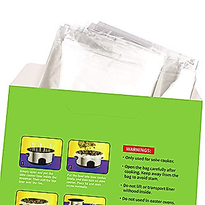 20 Count Disposable Slow Cooker Liners and Cooking Bags | Extra Large Size Fits 6 - 10QT Pot, 14"x 22" | Suitable for Oval & Round Pot, BPA Free (1 Pack)