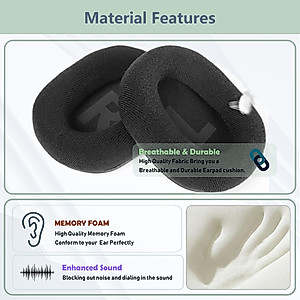 XRHTONG Soft Fabric Replacement Earpads Compatible with Havit H2002D h2002d Headphone Ear Pads Cushion(Soft Fabric/High Density Foam)