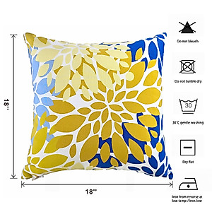 XXPILOS Outdoor Pillow Covers, Outdoor Lumbar Pillow Covers Outdoor Pillows Case 2PCS Waterproof Outdoor Pillow Covers 18x18 Inch Home Decor for Furniture Patio Couch Bed Sofa Bedroom