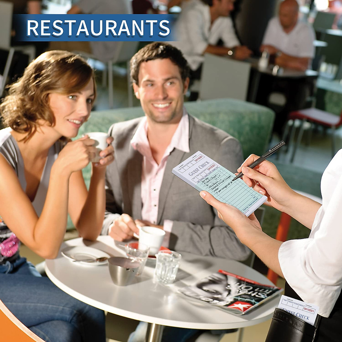 Methdic Guest Checks Waitress Notepad for Restaurants 2000 Orders Server Note Pads (20 Books)