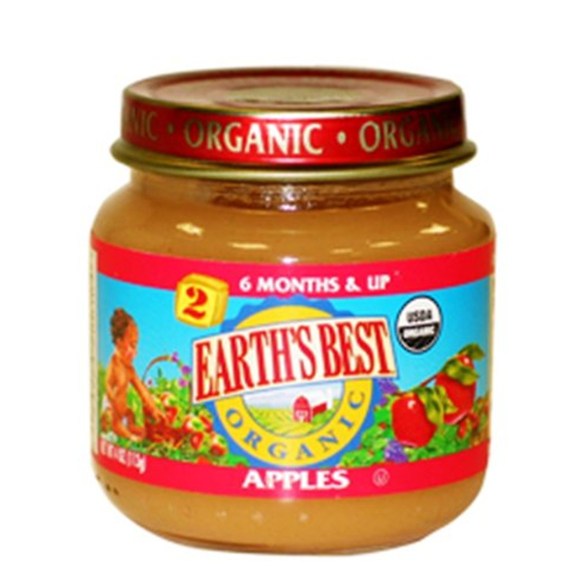 Earth's Best 2nd Apples, 4 Ounce Jars (Pack of 24)