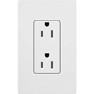 Lutron Claro Duplex Receptacle, 15-Amp, CAR-15-WH, White (Pack of 5)