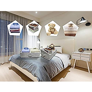 UNAMAX 3 Packs Closet Storage Bins - Trapezoid Large Storage Box - Foldable Fabric Baskets for Organizing Clothes - Baby Toiletry, Toys, Towel, DVD, Book (Grey, 20 x 11.2 x 8.3 inches)