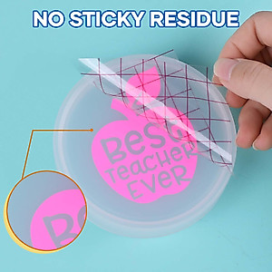 HTVRONT Transfer Tape for Vinyl - 12" x 10 FT Red Alignment Grid Clear Transfer Paper for Vinyl for Self Adhesive Vinyl - High Tack Transfer Tape for Cricut, for Signs Stickers Decals Walls Doors