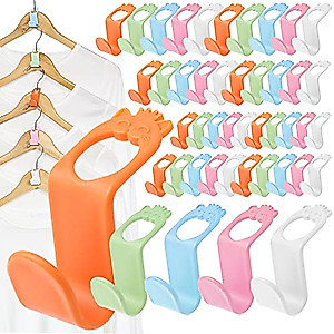 SLMT Clothes Hanger Connector Hooks 50PCS Space Saving Hanger Extender Hooks Closet Organizer for Plastic Hangers Velvet Hangers Wooden Hangers Wire Hangers Heavy Duty Hangers