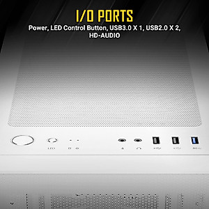 Antec NX410 ATX Mid-Tower Case, Tempered Glass Side Panel, Full Side View, Pre-Installed 2 x 140mm in Front & 1 x 120 mm ARGB Fans in Rear (White) (9734088000)