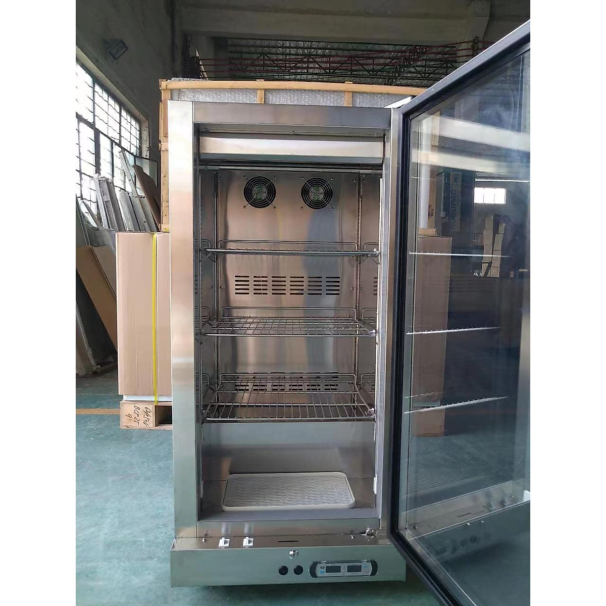 Kolice Commercial Aging Beef Showcase Freezer, Steak Aging Machine, Beef Display Showcase Freezer-268L,4 Tiers,Temperature: -5℃~ to 10℃ (23℉ to 50℉) for Hotel,Restaurant,Shopping Malls