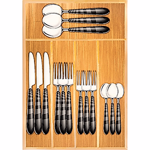 Chef Essential Bamboo Utility Drawer Organizer, Kitchen Silverware tray, 5-Compartment, Your Drawer Will Look Super Neat with This Bamboo Divider, Perfect Size 14.5 L x 10.25 W.