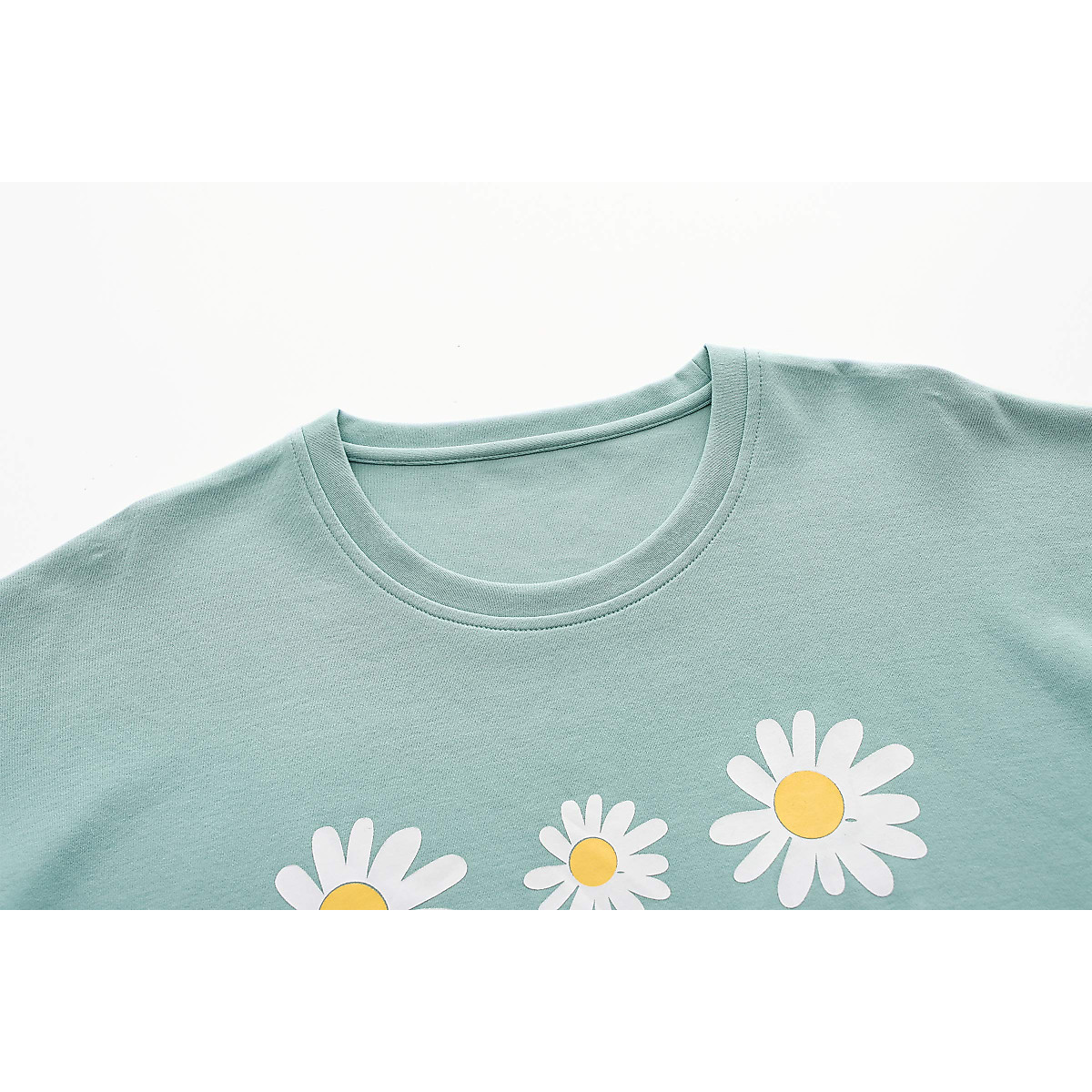 Vopmocld Big Girls' 2-Piece Cotton Pajamas Cute Cat Panda Sleepwear Short Sleeve Long Pants Nighty Sets, Floral-Green, 12