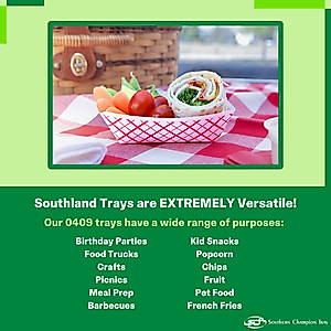 Southern Champion Tray 0409 #50 Southland Paperboard Food Tray, 1/2 lb Capacity, Red Check (Case of 1000)