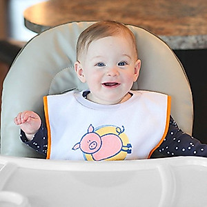 Dreambaby Terry Cloth Pullover Baby Bibs - Super Absorbent for Feeding and Drooling Toddlers - Farm Animals , 4 Count