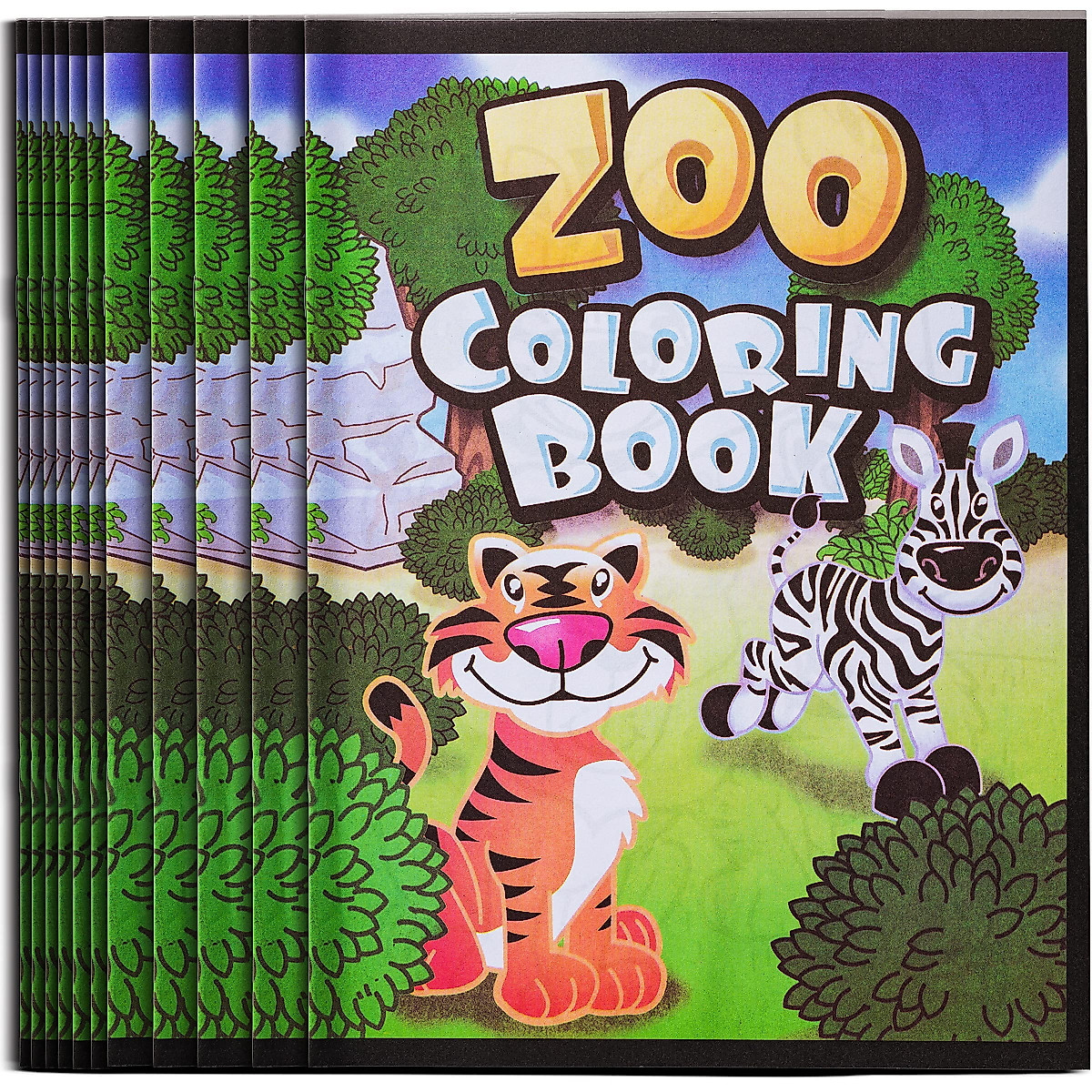 Zoo Animal Coloring Books - Bulk Pack of 24, 9"x11" Animal Party Favor Books for Kids with Jungle Safari Animals and Activity Sheets for Goodie Bags, Classrooms and Themed Birthday Supplies