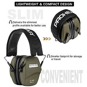 PROHEAR 016 Shooting Ear Protection Earmuffs 2 Pack, NRR 26dB for Gun Range, Hunting -Green and Brown