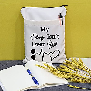 Zuo Bao Semicolon Book Pouch Semicolon Gift My Story Isn't Over Yet Suicide Awareness Book Sleeve Inspirational Gift Keep Going Gift（My Story Isn't Over Yet）