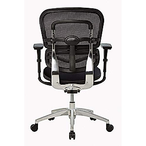 WorkPro 12000 Series Ergonomic Mesh/Premium Fabric Mid-Back Chair, Black/Black