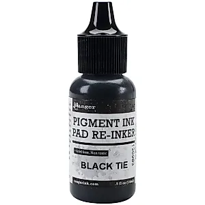 Ranger Pigment Reinker Bottle, Black Tie