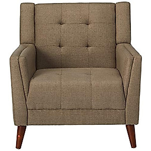 Christopher Knight Home Evelyn Mid Century Modern Fabric Arm Chair, Mocha, Walnut