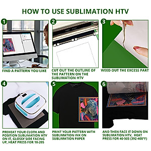 HTVRONT Sublimation HTV for Dark/Light Fabric - Matte Sublimation Vinyl 12" X 10FT for T-Shirts - Work Together with Sublimation Paper, Sublimation Ink and Heat Press
