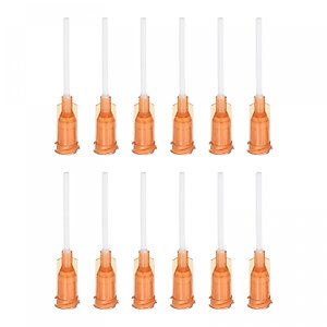 uxcell 20 Pcs 15G Plastic Dispensing Needles, 1" PP Glue Needle Tube Blunt Luer Lock Tips with PP Flexible Needle for Liquid Glue Gun, Amber