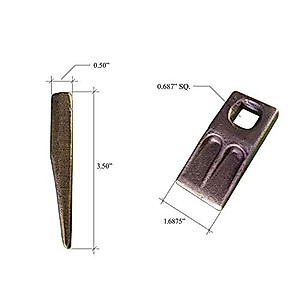 4 - Square Hole Replacement Auger Teeth w/Hardware - SQ58-58PB, AT-5