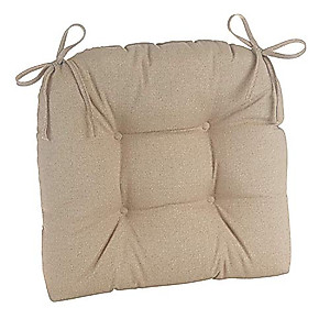 Klear Vu Wicker Solarium Indoor and Outdoor Chair Cushions for Patio Furniture, Kitchen and Dining Room, Water-Resistant Seat Pads, 19x18 Inches, 2 Count (Pack of 1), Husk Birch