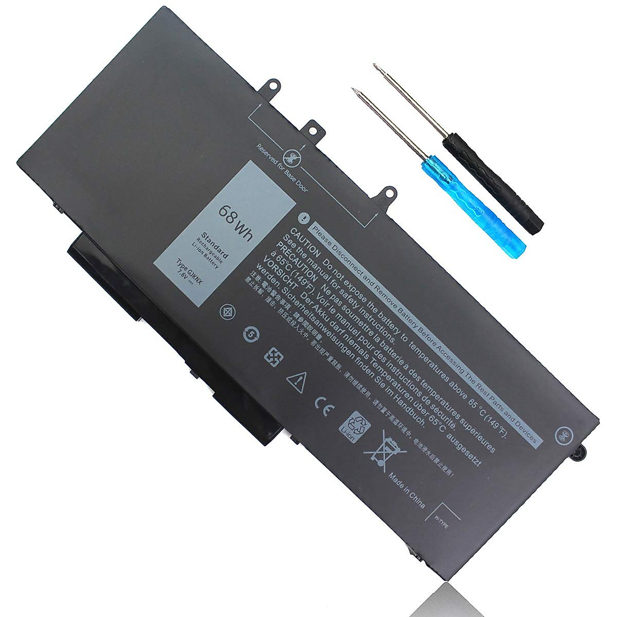 68Wh GJKNX 7.6V Battery for Dell Latitude 5480 5490 5580 5590 5495 5491 5591 5280 5290 5488 5288 E5480 E5580 E5490 E5590 Precision 3520 3530 451-BBZG 5YHR4 GD1JP 0GD1JP DY9NT 0DY9NT P60F P72G 4-Cell
