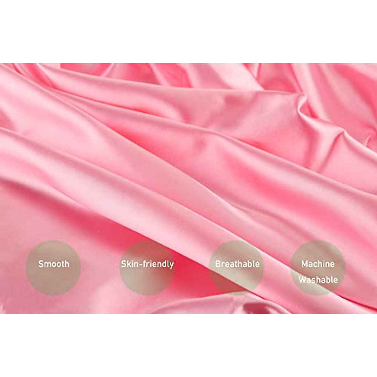 Satin Bassinet Sheet Set 2 Pack Ultra Soft Silk Fit for Rectangle, Hourglass, Oval Bassinet Mattress Protect for Baby Hair and Skin Cradle or Bassinet Sheets, Pink & White
