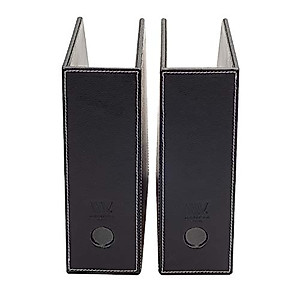 MobileVision Executive PU Leather Vertical File Folder Holder & Office Product Organizer, Store Files, Magazines, Notepads, Books and more, 2 Pack Combo Set