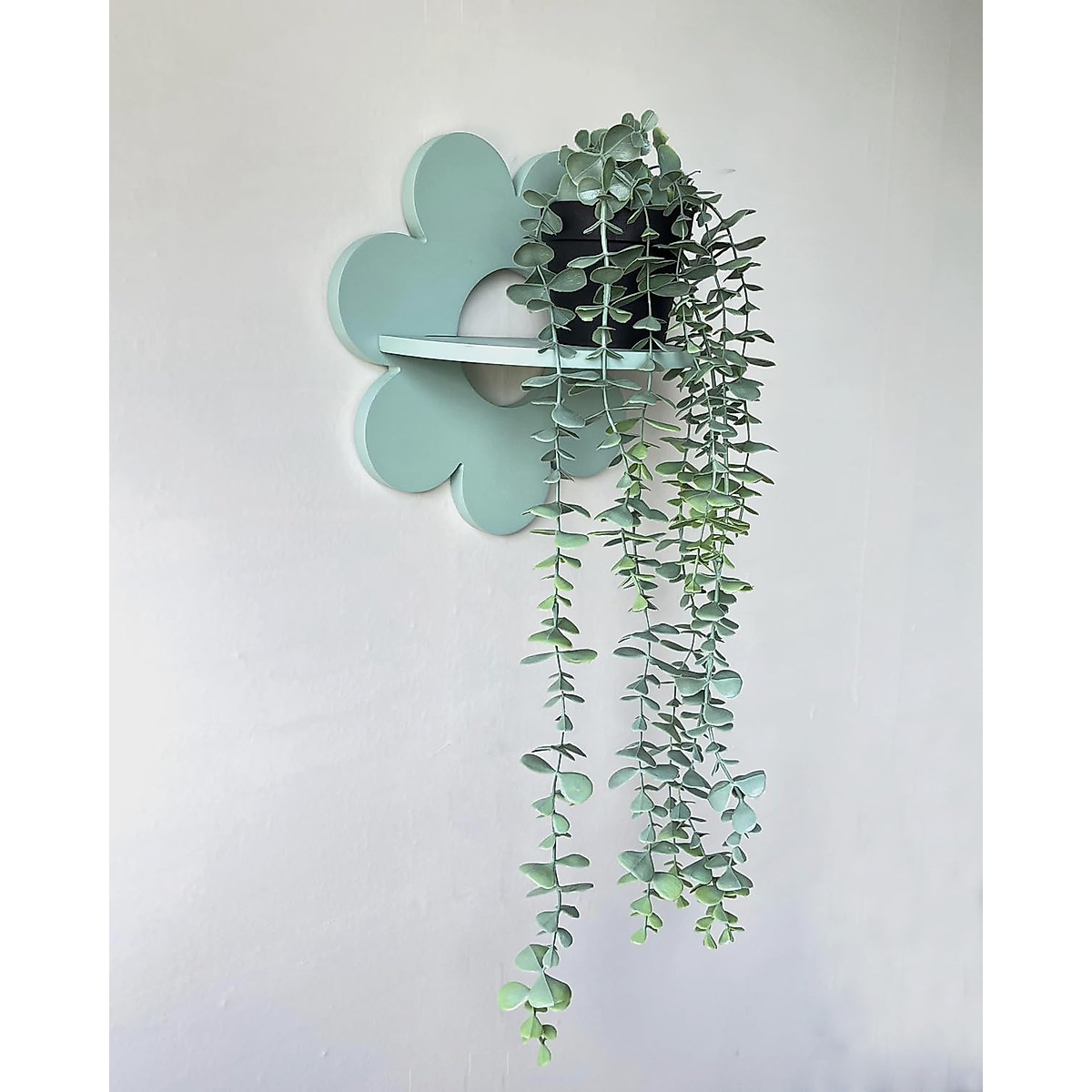 cozifycasa Flower Floating Shelves for Wall Shelf Wood Small Cute Shelf for Kids Girls Room Bathroom Bedroom Game Room (sage Green)