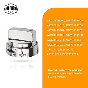 AMI PARTS Upgraded AEZ73453509 Gas Stove knobs Replacement for LG AEZ72909008 Range Oven, Replaces AEZ72909008 AP5669773 2347547 PS7321756(5 Pack)