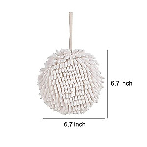 4 Pack Microfiber Ball Towels,Hand Towels with Hanging Loops Fluffy Chenille Hand Towels Bathroom Thick Absorbent Towel with Hooks