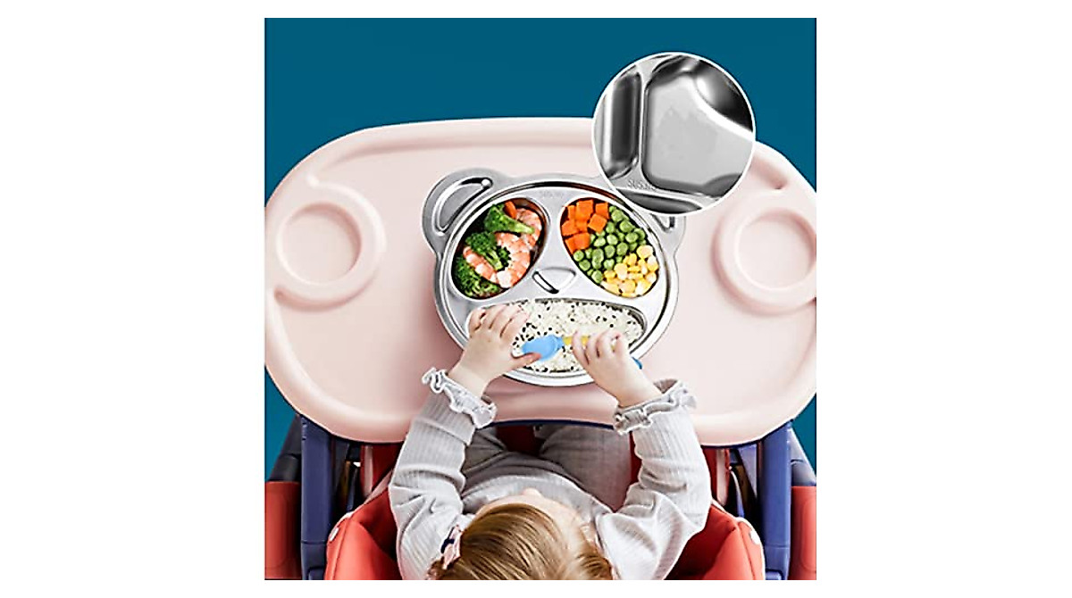 Stainless Steel Panda Divided Plates Set | Lyellfe