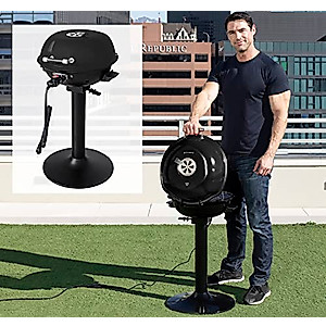 Homewell Electric BBQ Grill for Indoor & Outdoor Grilling with Warming Rack - Portable Patio Grill 1600 Watts (Black)