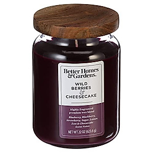 Better Homes Gardens 22oz Scented Candle, Wild Berry Cheesecake 2-Pack