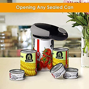 Can Opener Electric, Automatic Restaurant under cabinet Can Opener Smooth Edge Lightweight Kitchen Can Opener Electric Useful Kitchen Utensil Gadget for Chef Seniors-Black